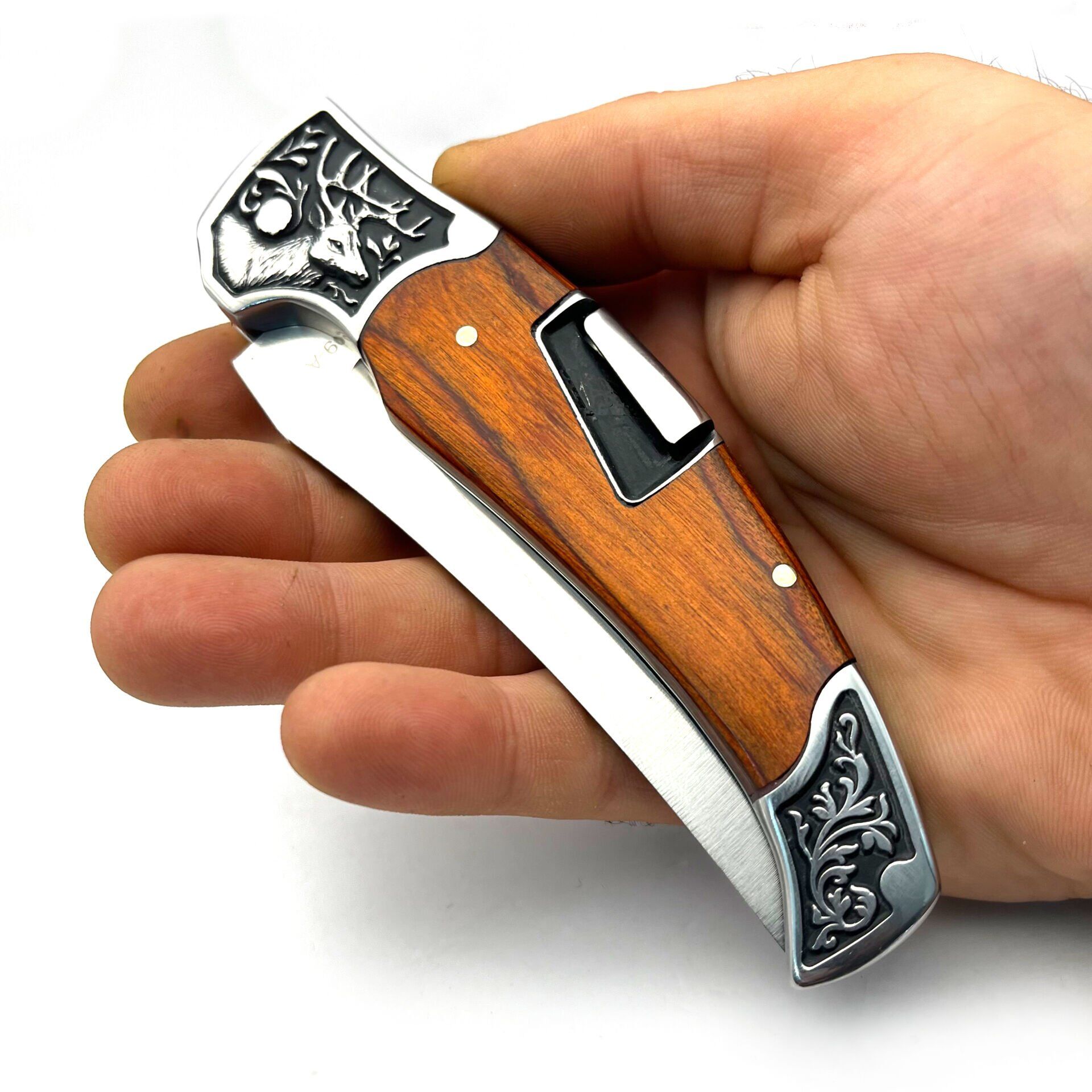 Columbia Company B-3209-A Geyik İşlemeli Çakı Bıçak