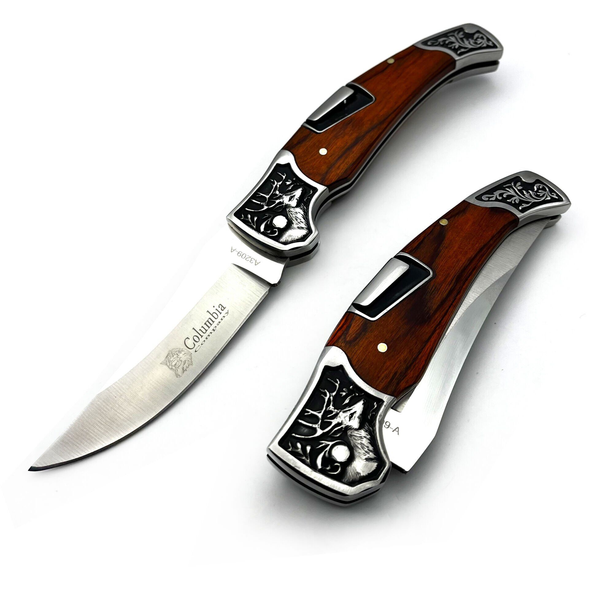 Columbia Company B-3209-A Geyik İşlemeli Çakı Bıçak