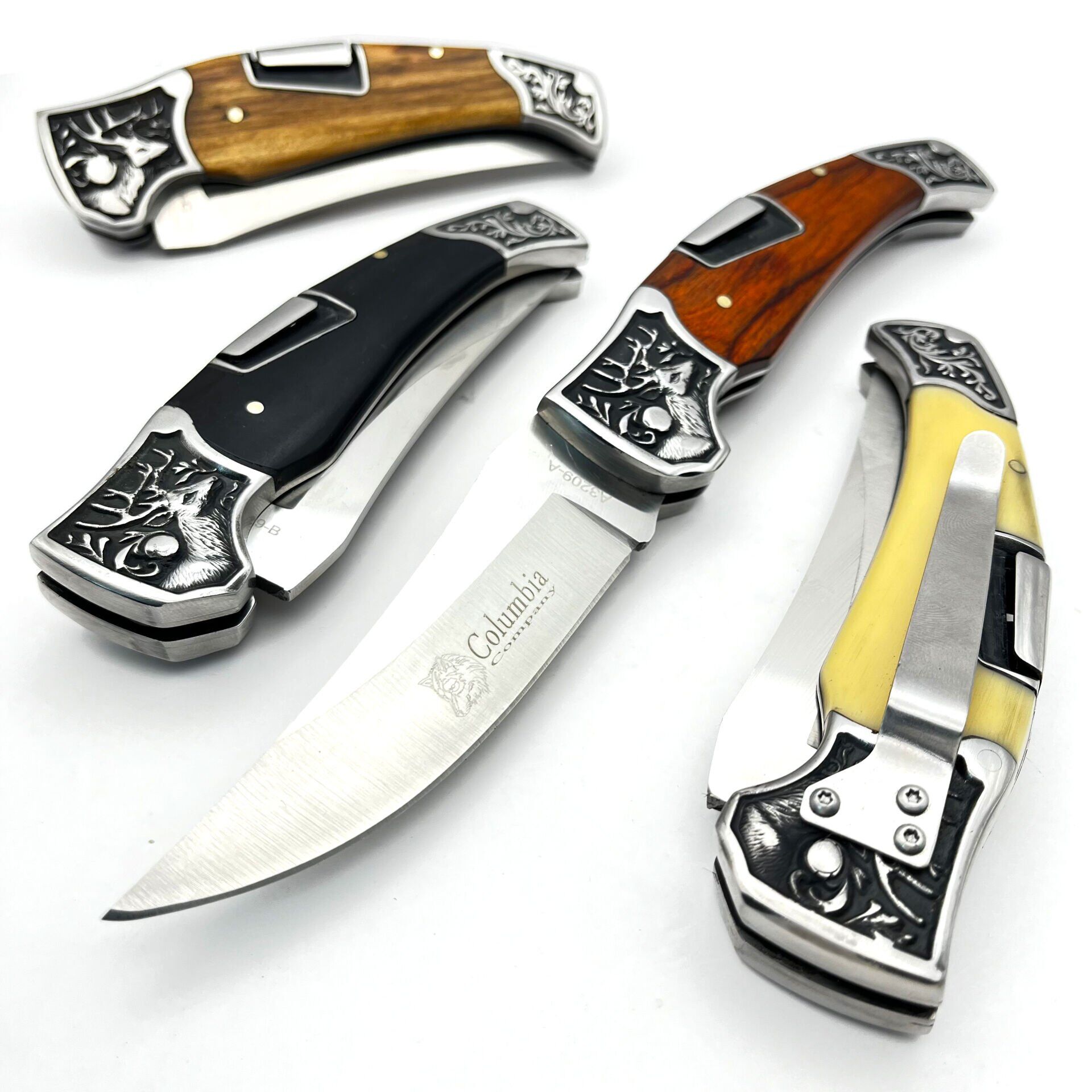 Columbia Company B-3209-A Geyik İşlemeli Çakı Bıçak